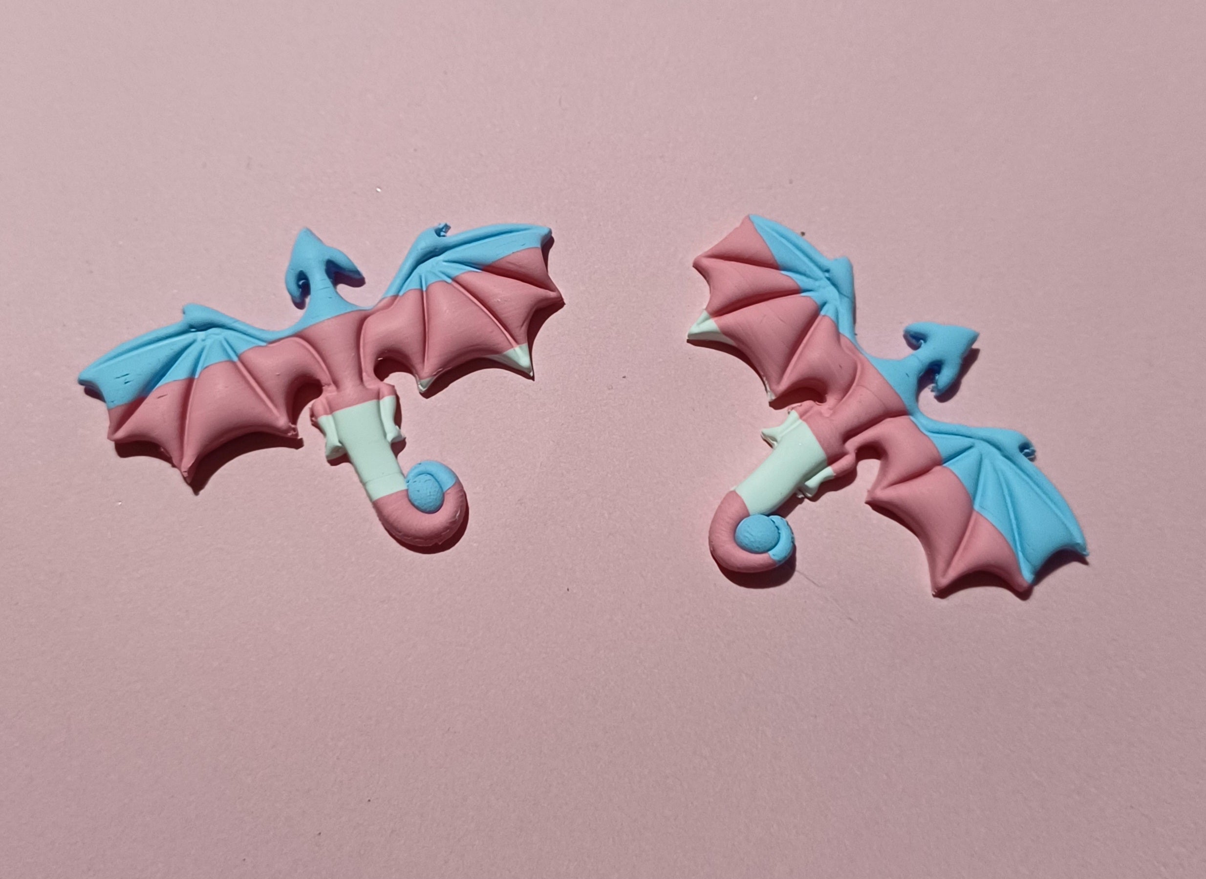 Trans Dragons - NZ Polymer Clay Earrings – Elysiandesignz