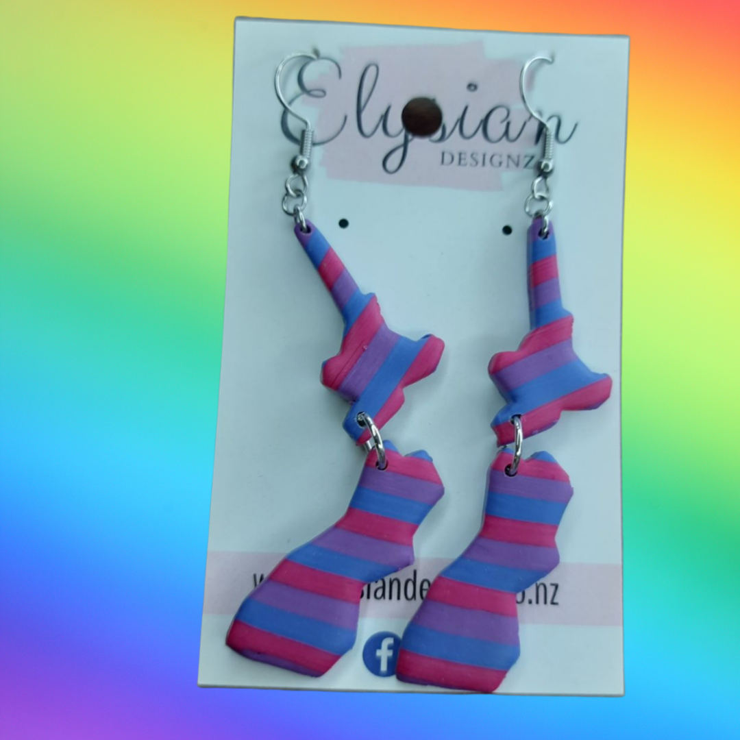 Bisexual Aotearoa - NZ Polymer Clay Earrings – Elysiandesignz